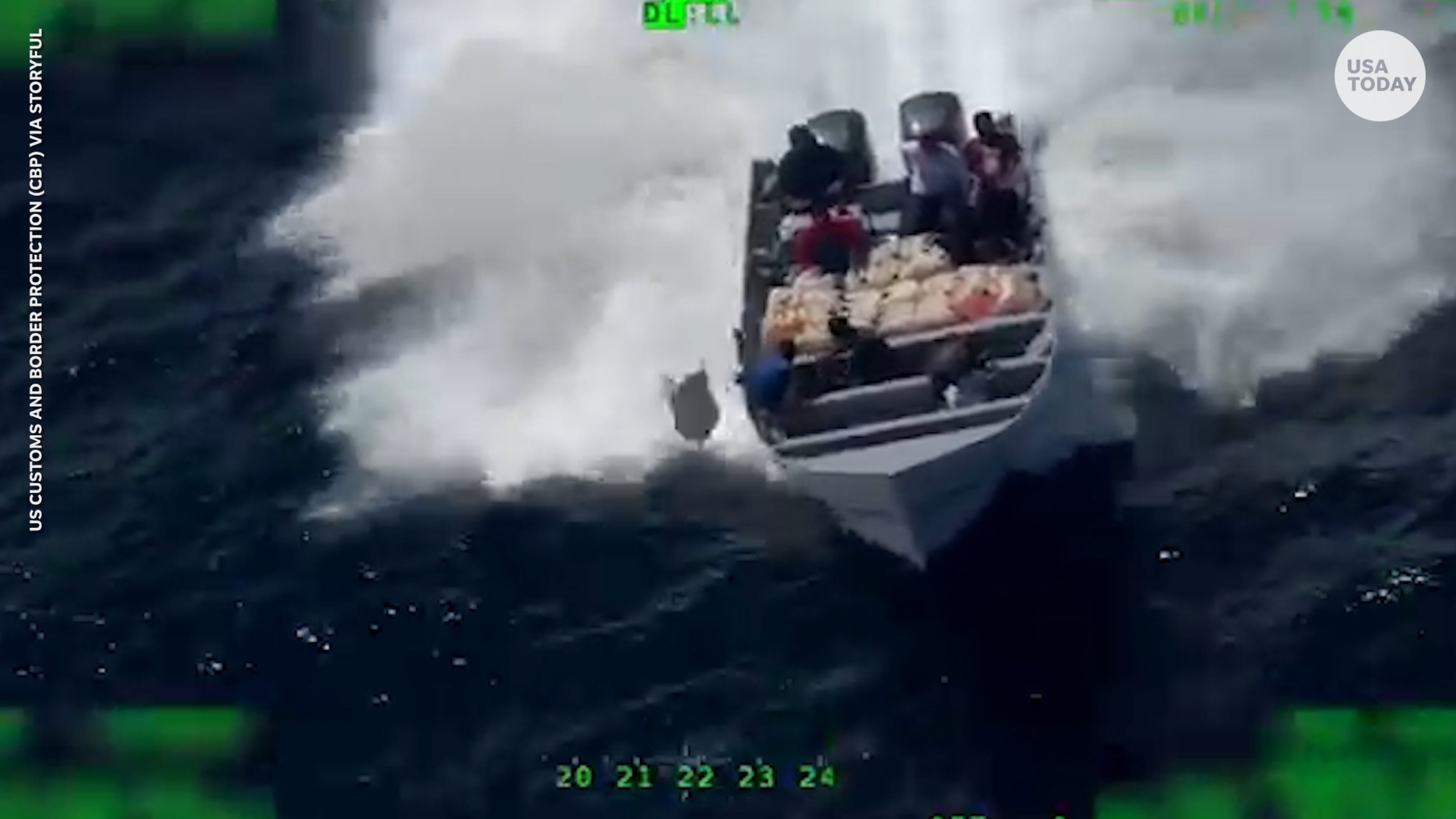 Suspected cocaine smugglers spotted throwing large bags from high-speed ...