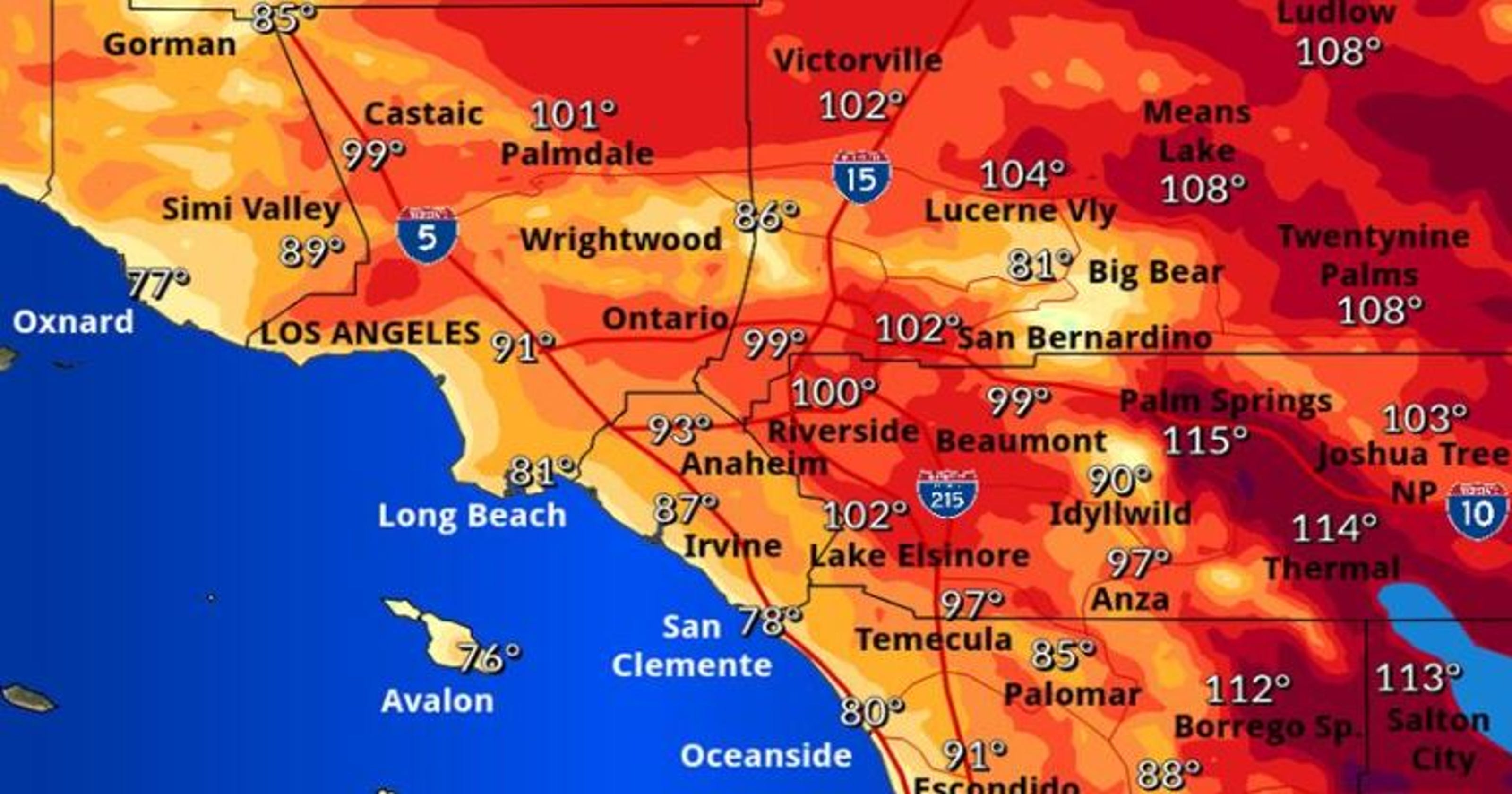 114 degrees in Palm Springs area is hottest in Southern California