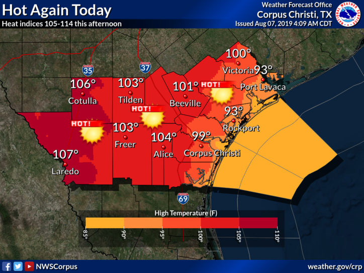 Extreme heat expected through the week for South Texas