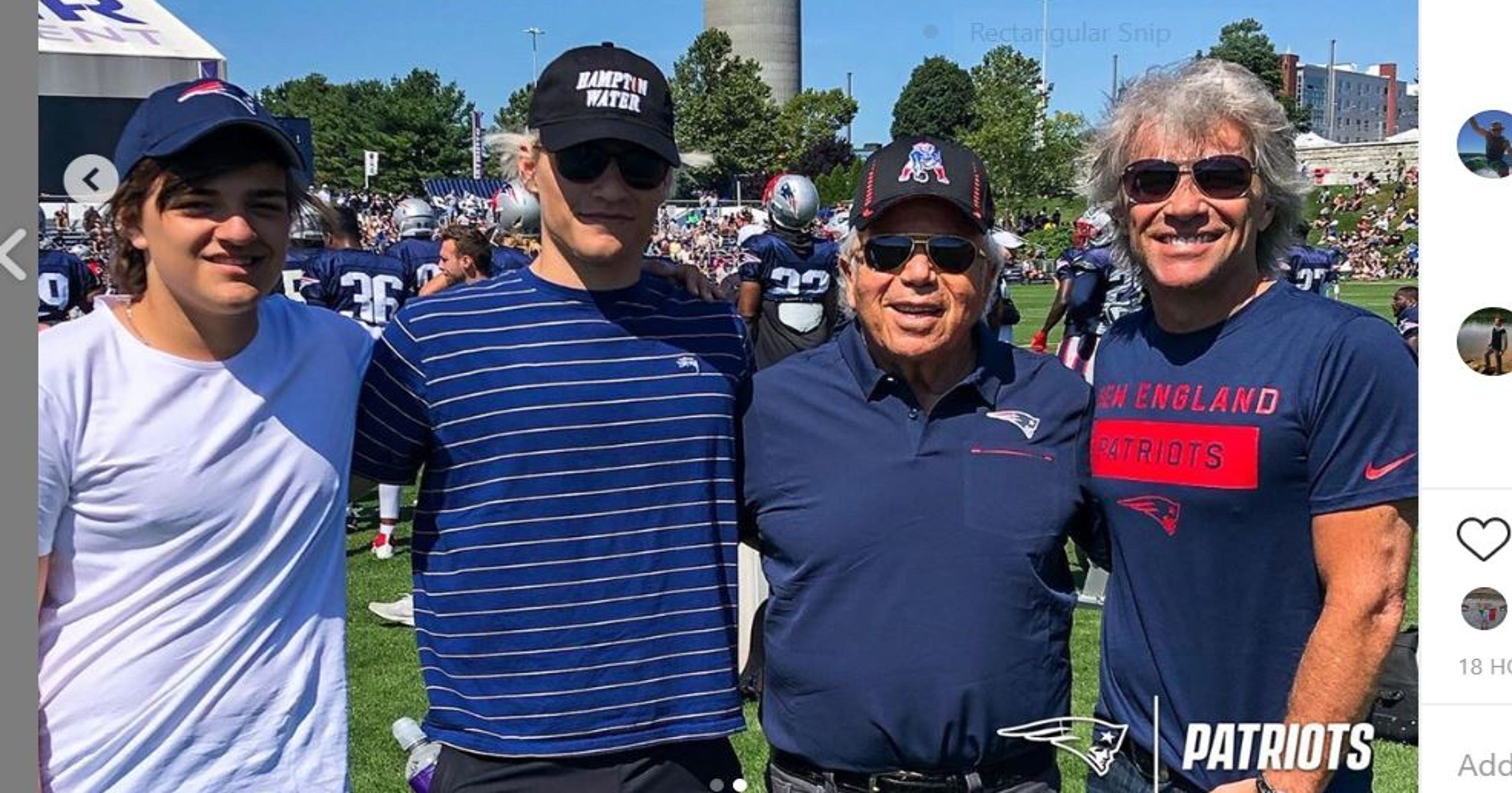 Jon Bon Jovi brings sons Jake, Romeo to New England Patriots practice