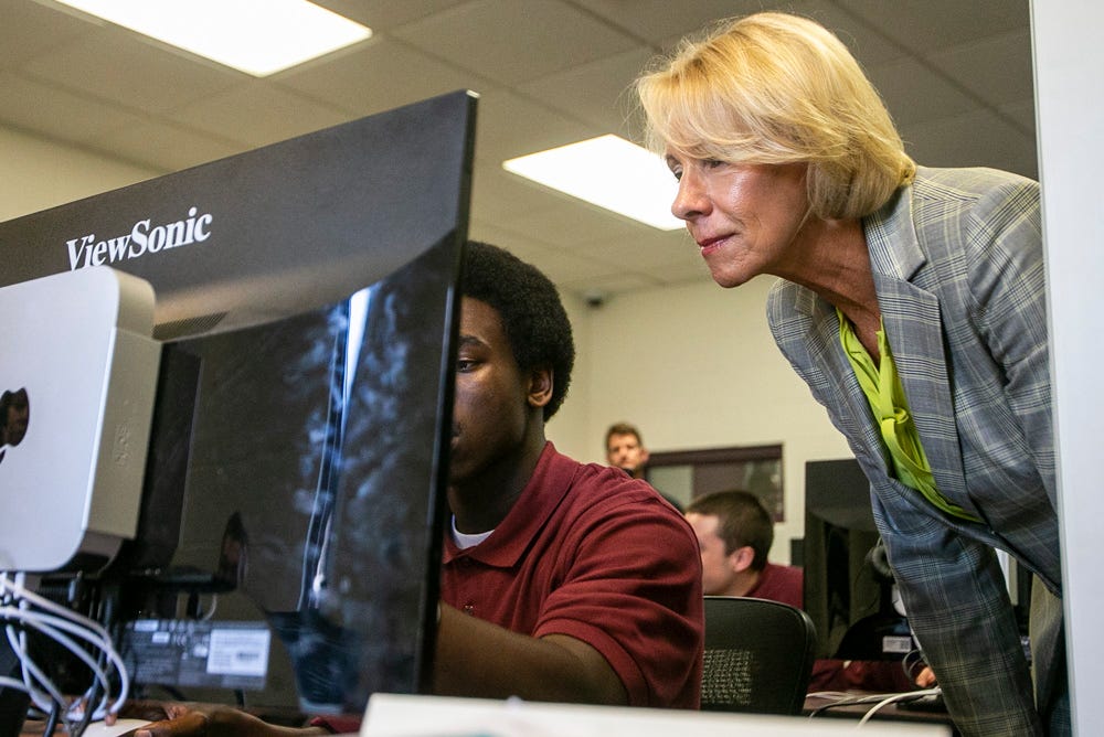 Betsy DeVos visits Pendleton Juvenile Correctional Facility