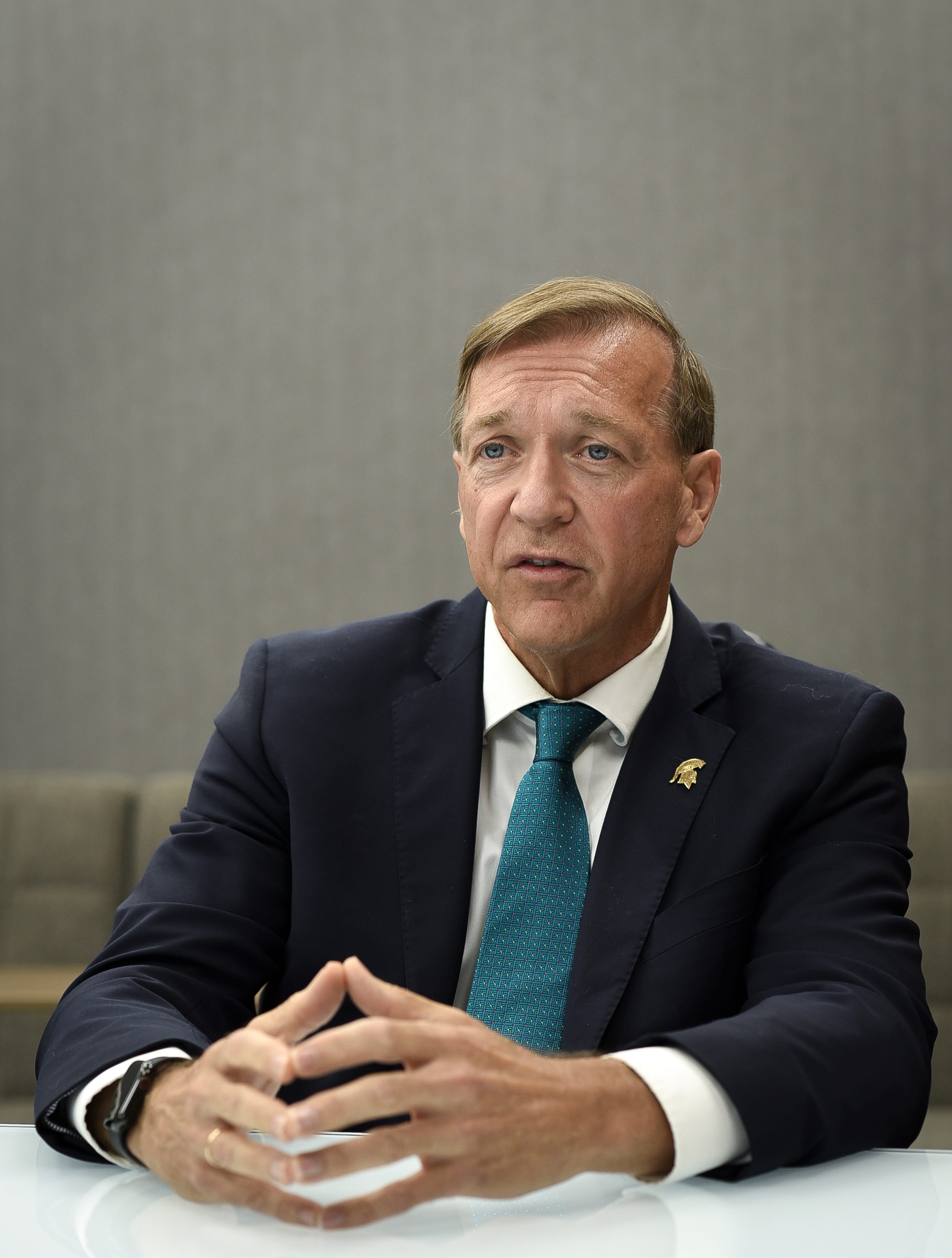 MSU President Samuel Stanley speaks about Nassar case