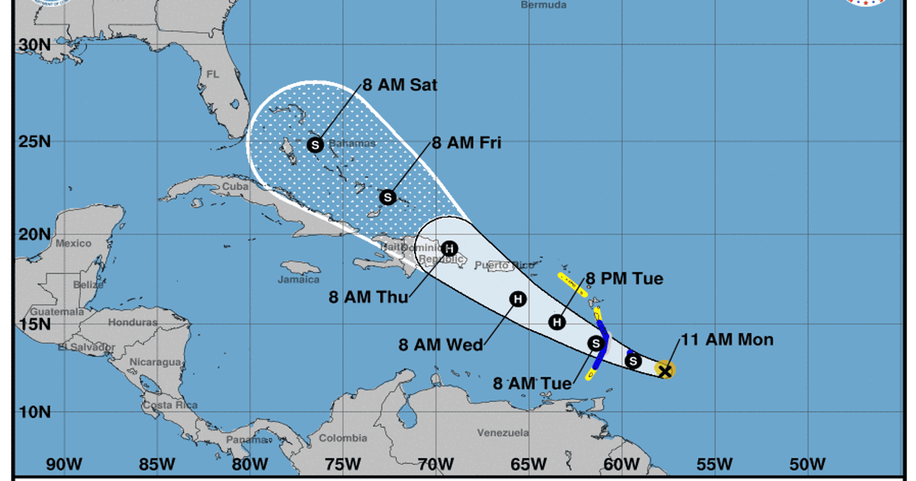Tropical Storm Dorian: storm strengthening as it nears Caribbean ...