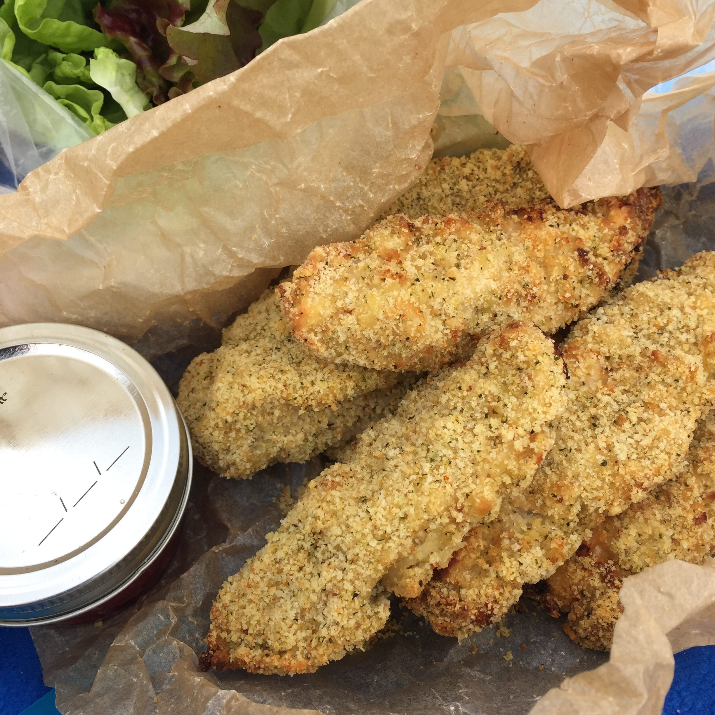 Homemade chicken strips for getting back into the routine