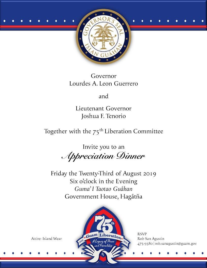 Adelup: Event at Government House a private appreciation party