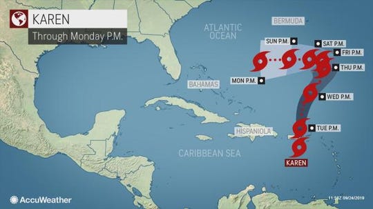 Tropical storms Jerry, Karen, Lorenzo forecast path; hurricane expected ...