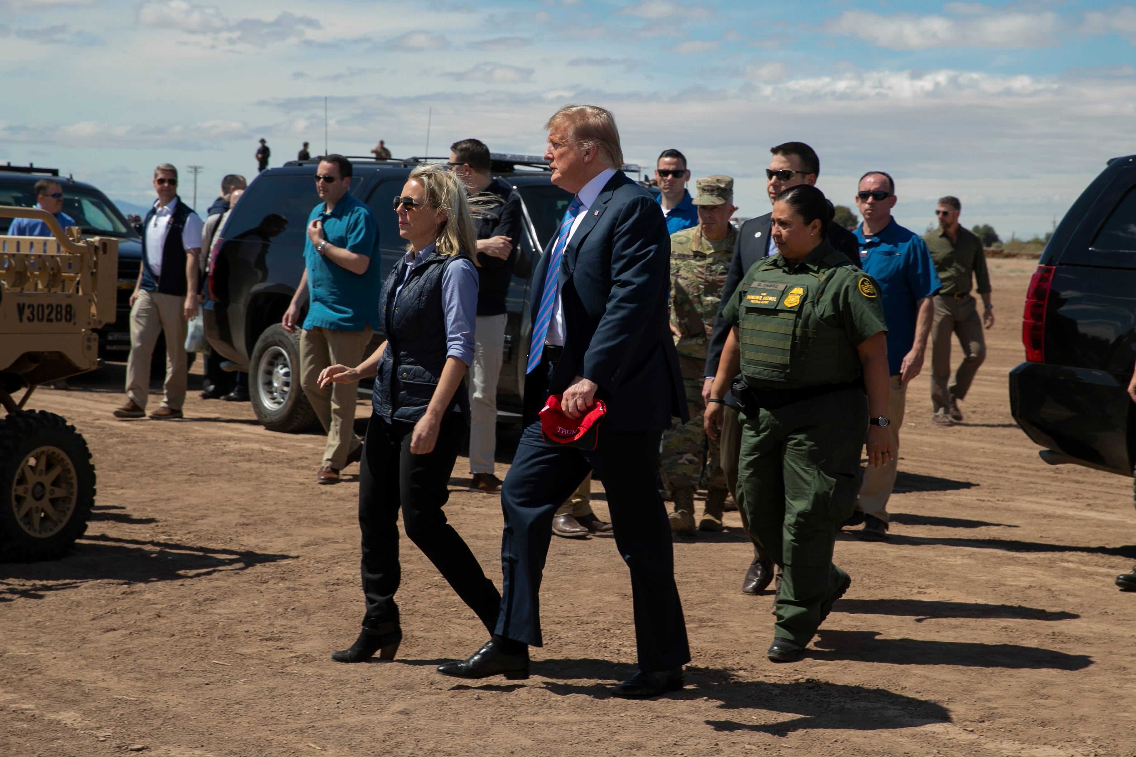 Donald Trump tweet: I didn't want a moat, snakes, gators at border
