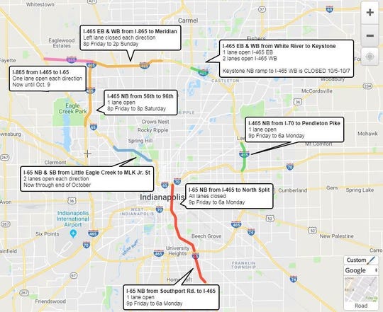 Indianapolis traffic: Look out for these interstate restrictions