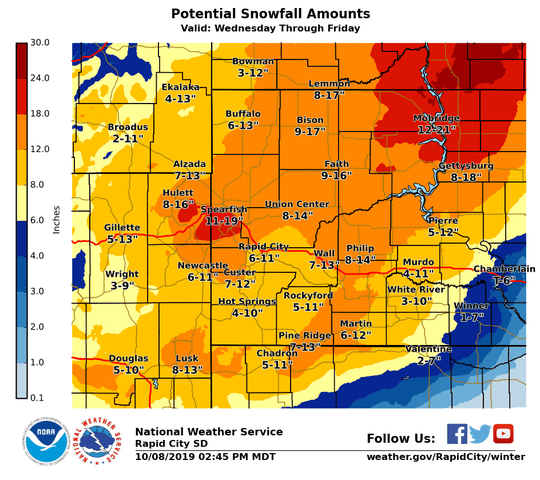 Winter storm expected to hit western South Dakota later this week