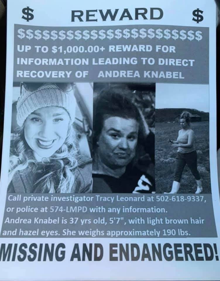 Andrea Knabel: Reward goes up, new details on missing Louisville mom