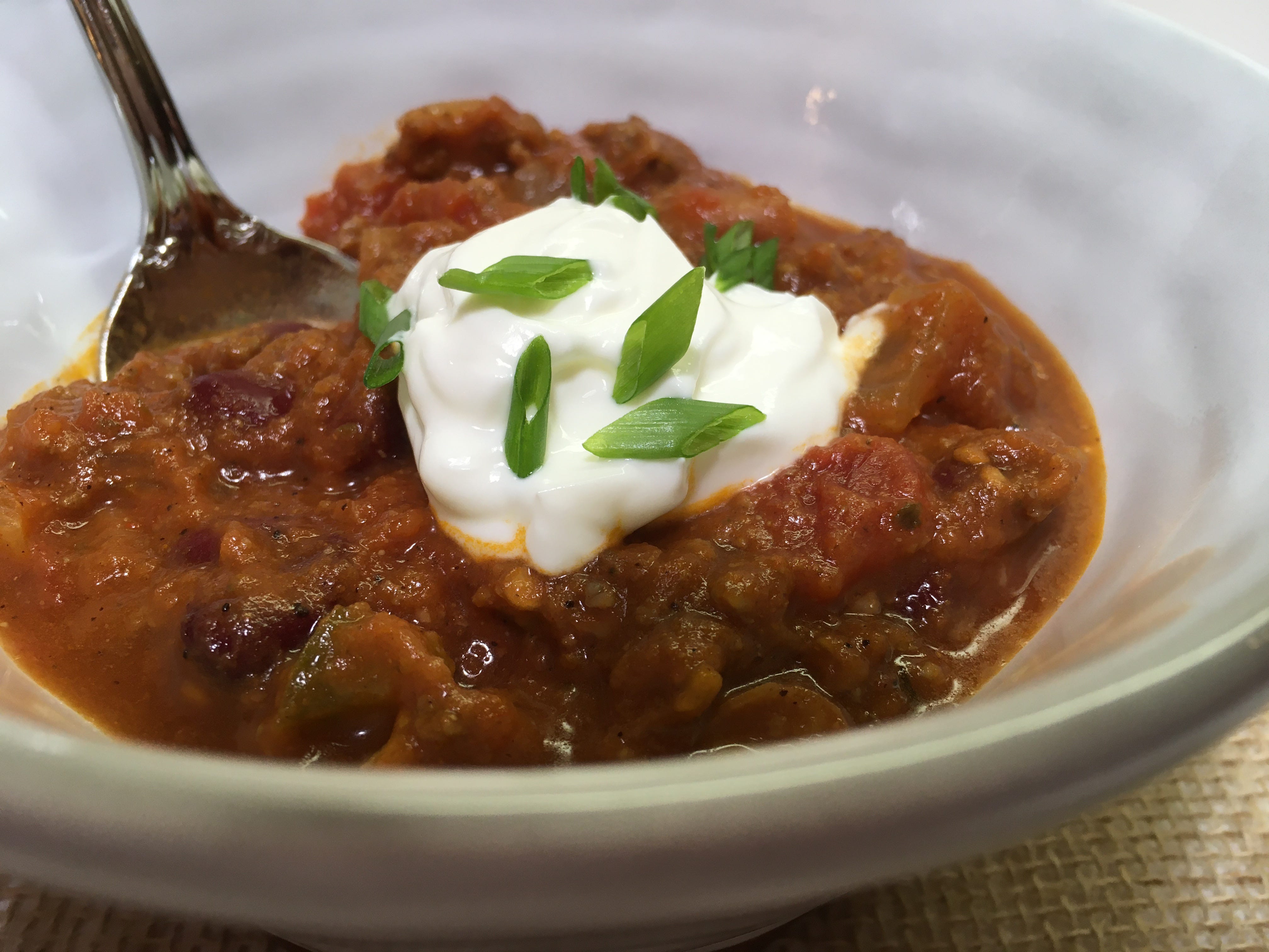 Pumpkin puree gives chili a creamy texture and loads of nutrients