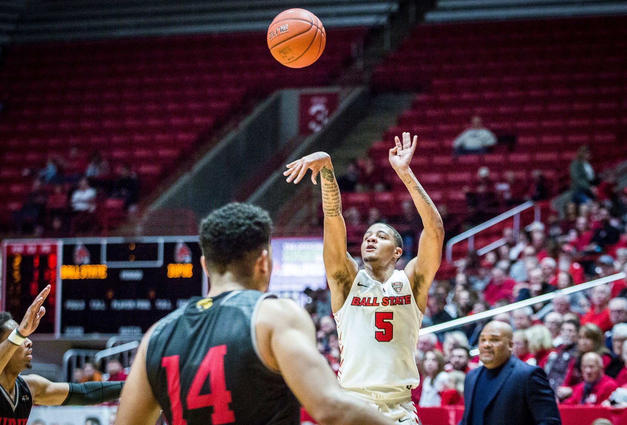 Ball State Cardinals basketball beats IUPUI 102-54 at Worthen Arena