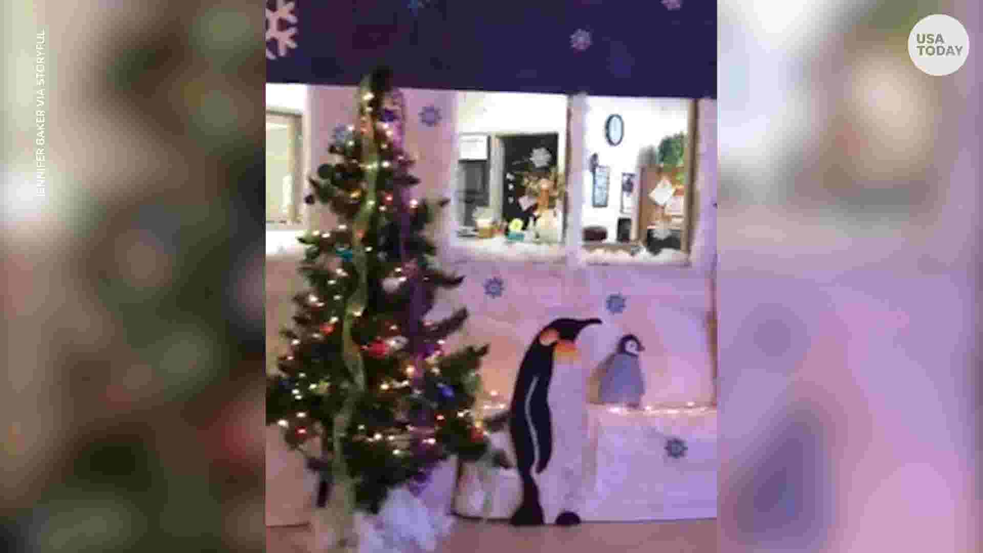 Teacher transforms an elementary school into a winter wonderland