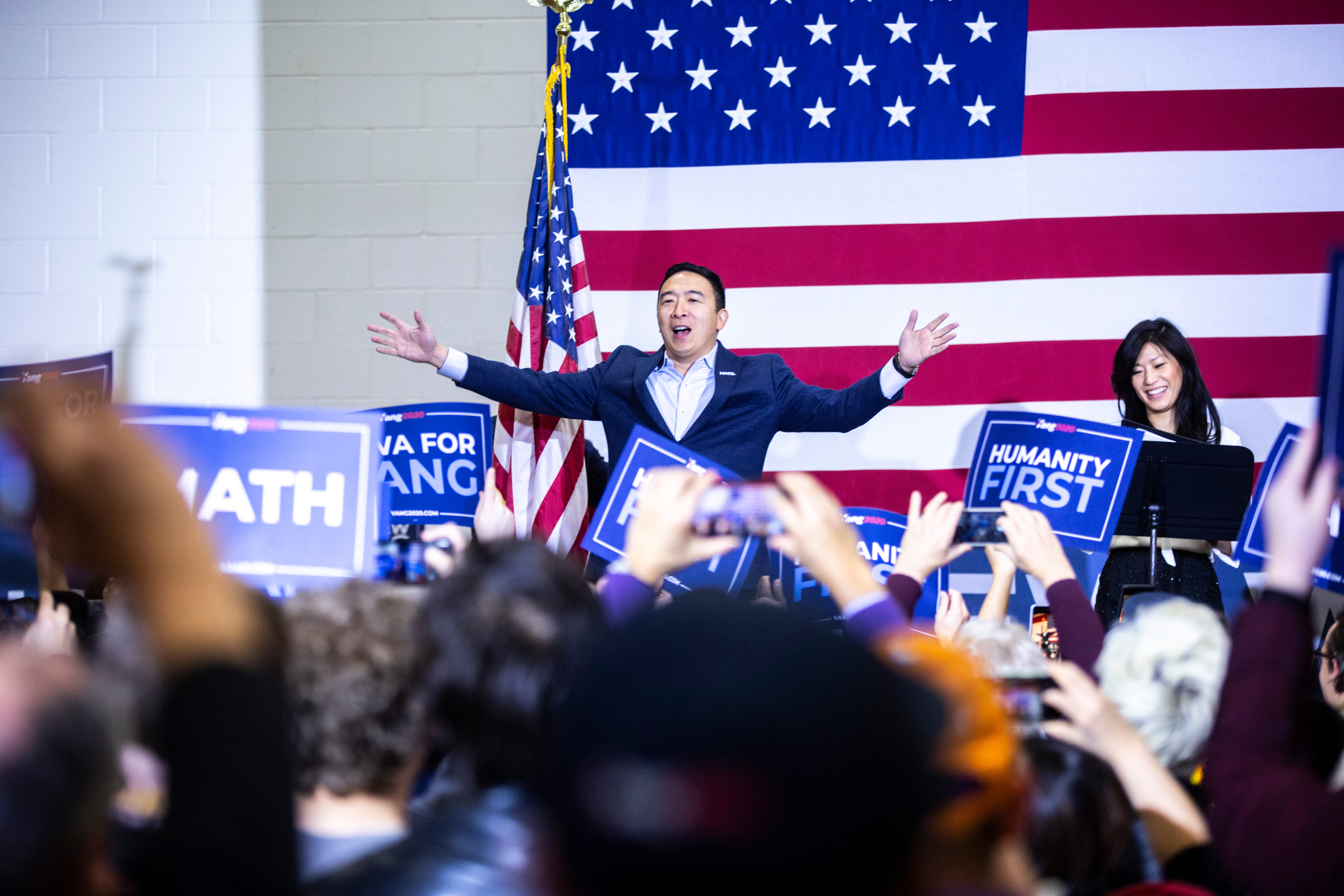 Full speech: Andrew Yang hosts rally in Iowa City