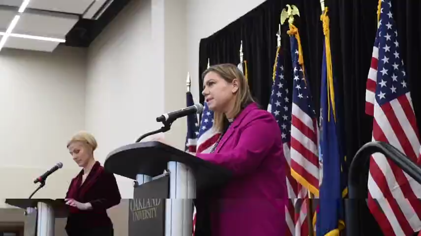 U.S. Rep. Elissa Slotkin speaks at Oakland University