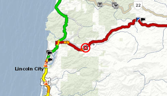 All lanes of Highway 18 at milepost 5, east of Otis open in Oregon