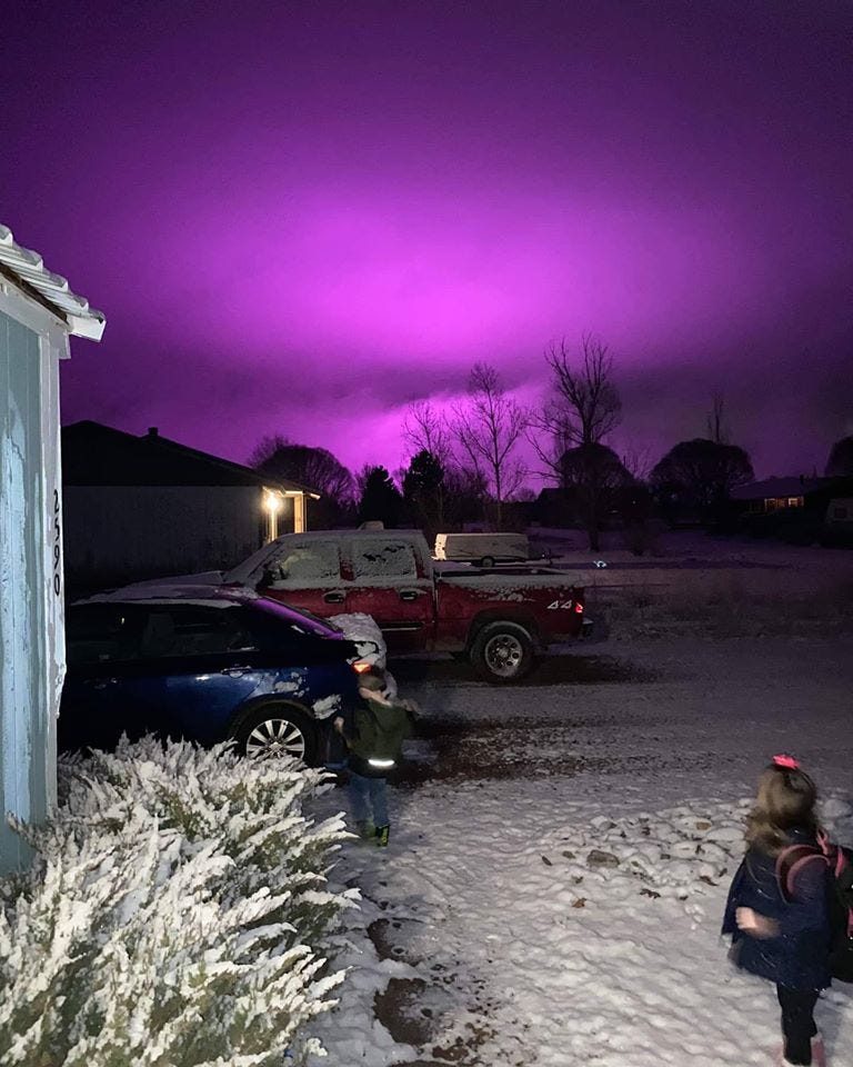 Marijuana farm causes purple glow over Snowflake after snowfall