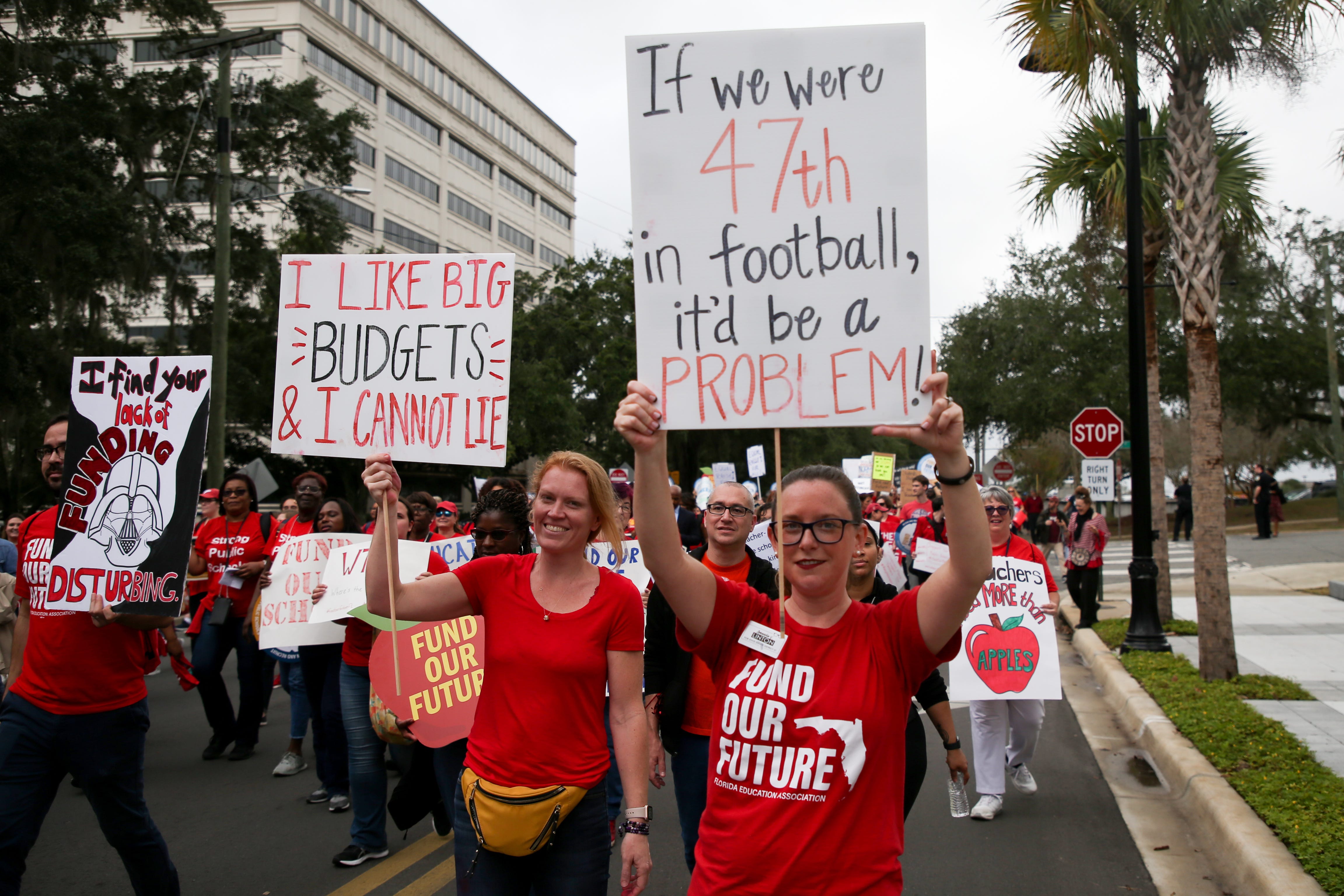 Teacher pay: Florida teachers march in Tallahassee before 2020 session ...