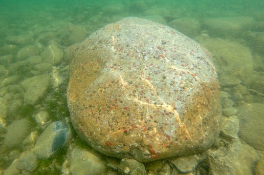 How Michigan man found big pudding stone rock in Lake Huron