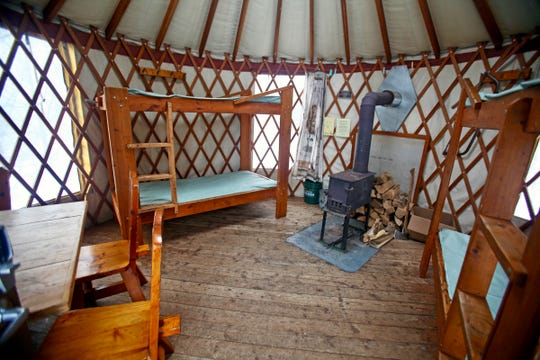 Winter yurt camping in the Porcupine Mountains is great for beginners