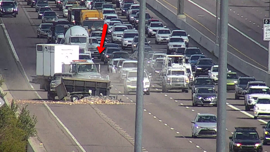 Roof tiles cleared off Loop 101 freeway in Scottsdale after crash