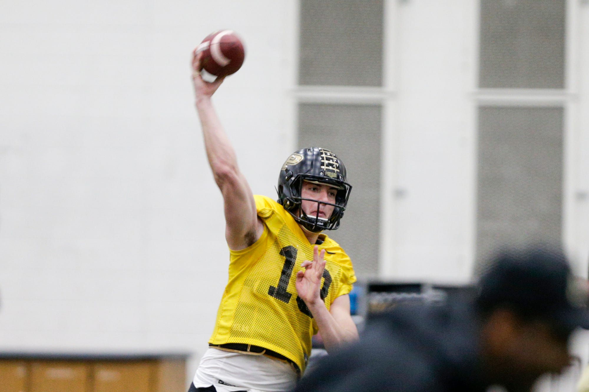 Purdue QB Jack Plummer eases into spring practice after ankle surgery