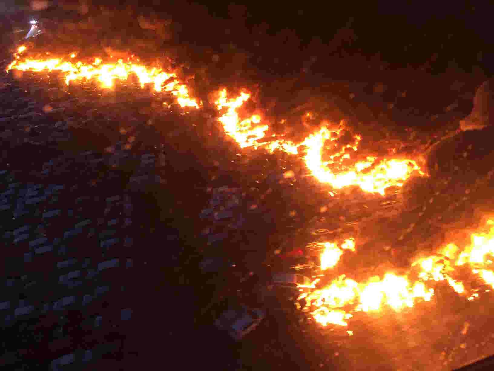 Air crew takes video of fire near Southwest Florida International Airport