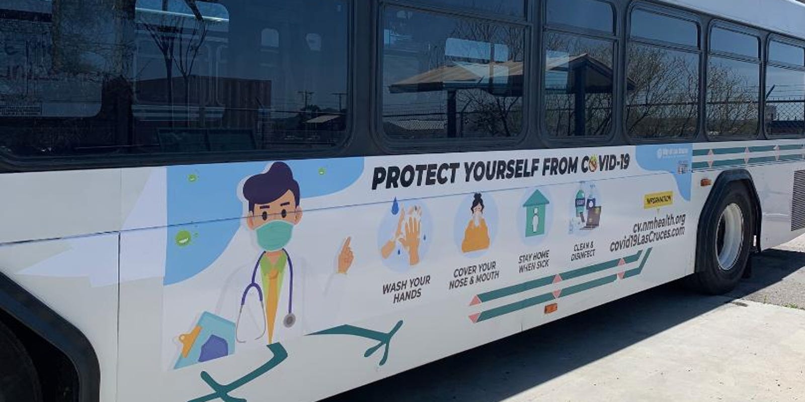 RoadRUNNER buses install banners to help mitigate COVID-19 spread