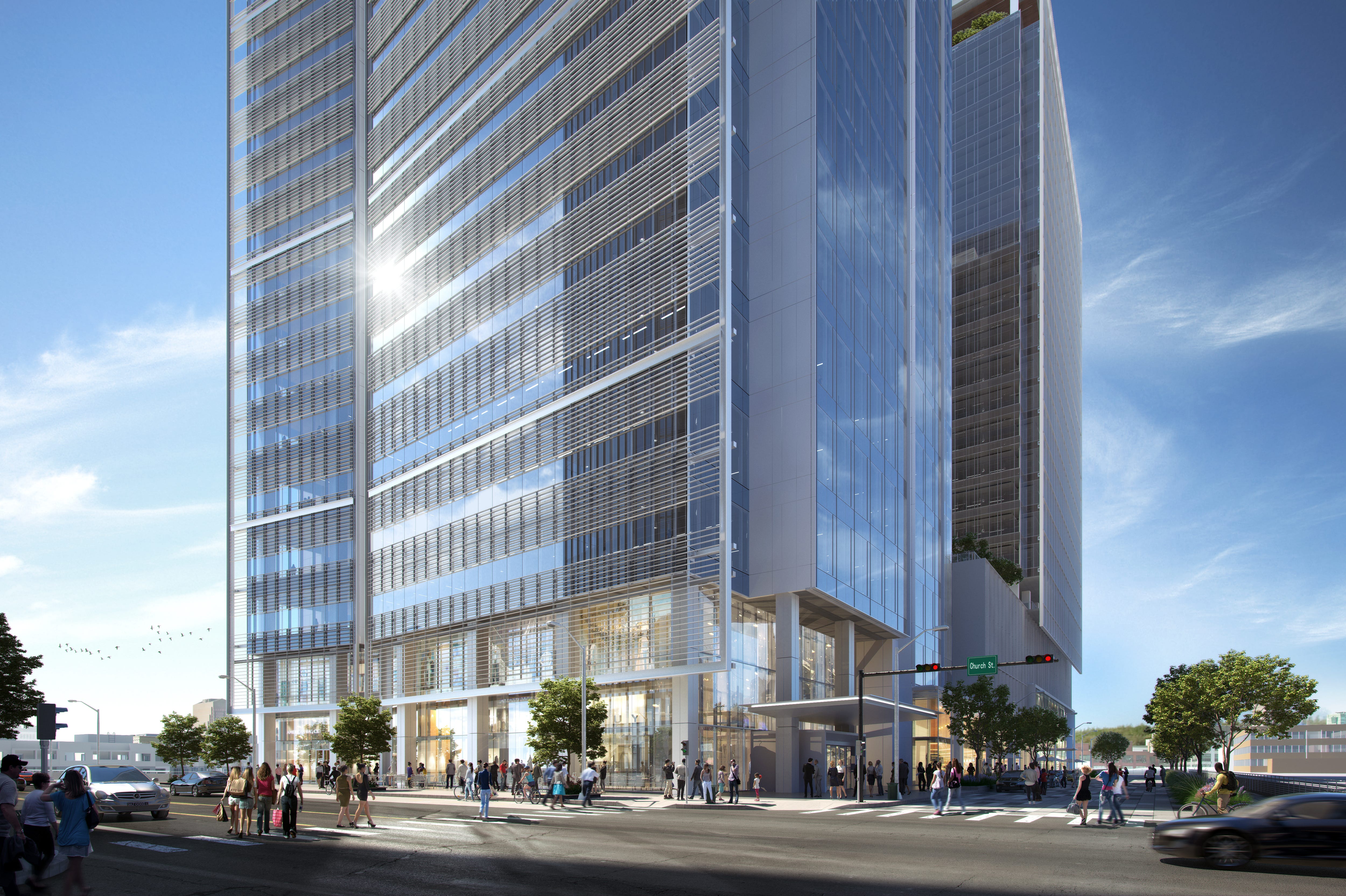 New renderings of Amazon's Nashville Yards office tower