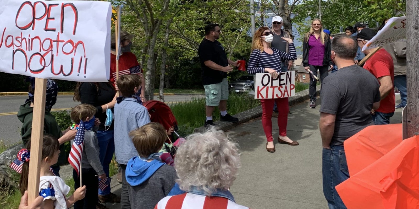 Local protest against stay at home order draws crowd in Port Orchard