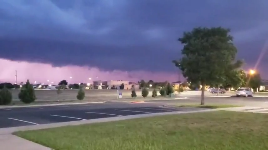 Lightning illuminates sky in Lubbock, Texas