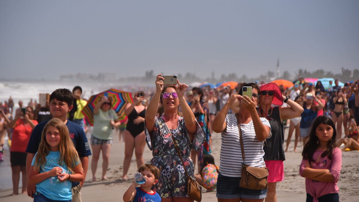 Photos: Saturday Crew Dragon launch spectators in Cocoa Beach
