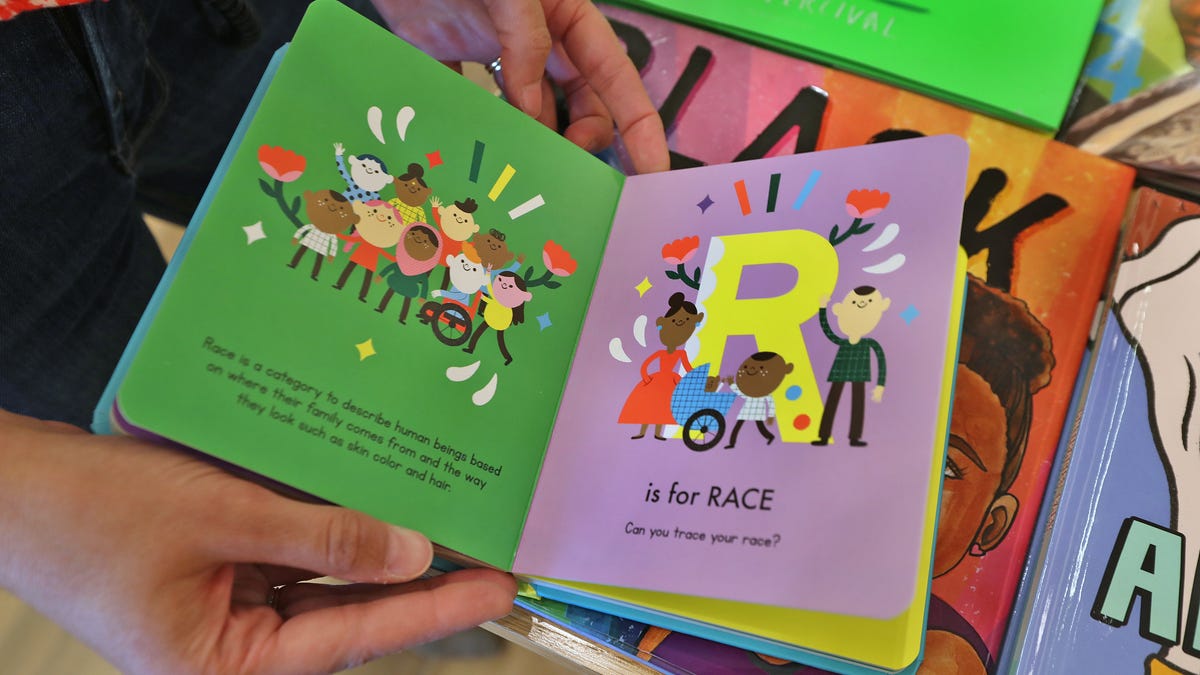 Bookstore displays books by mostly Black authors about race, racism