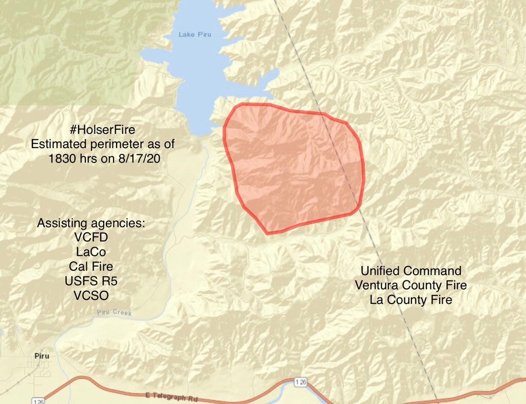 Holser Fire in Piru Canyon explodes, prompts voluntary evacuations