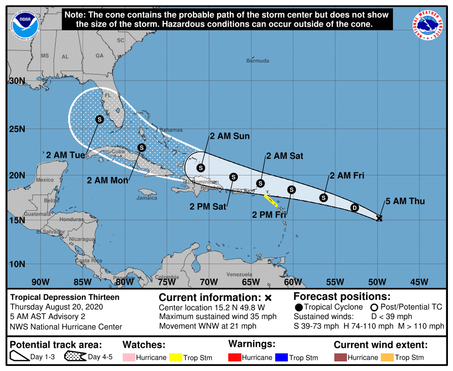 Track Tropical Storm Laura with spaghetti models