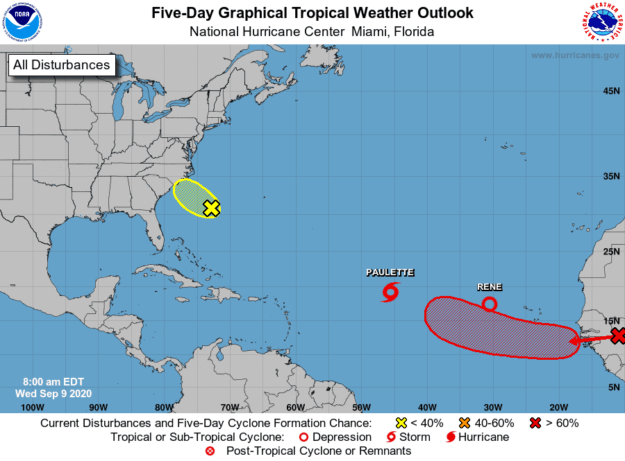 Tropical weather: Track Paulette and Rene; spaghetti models, forecast path