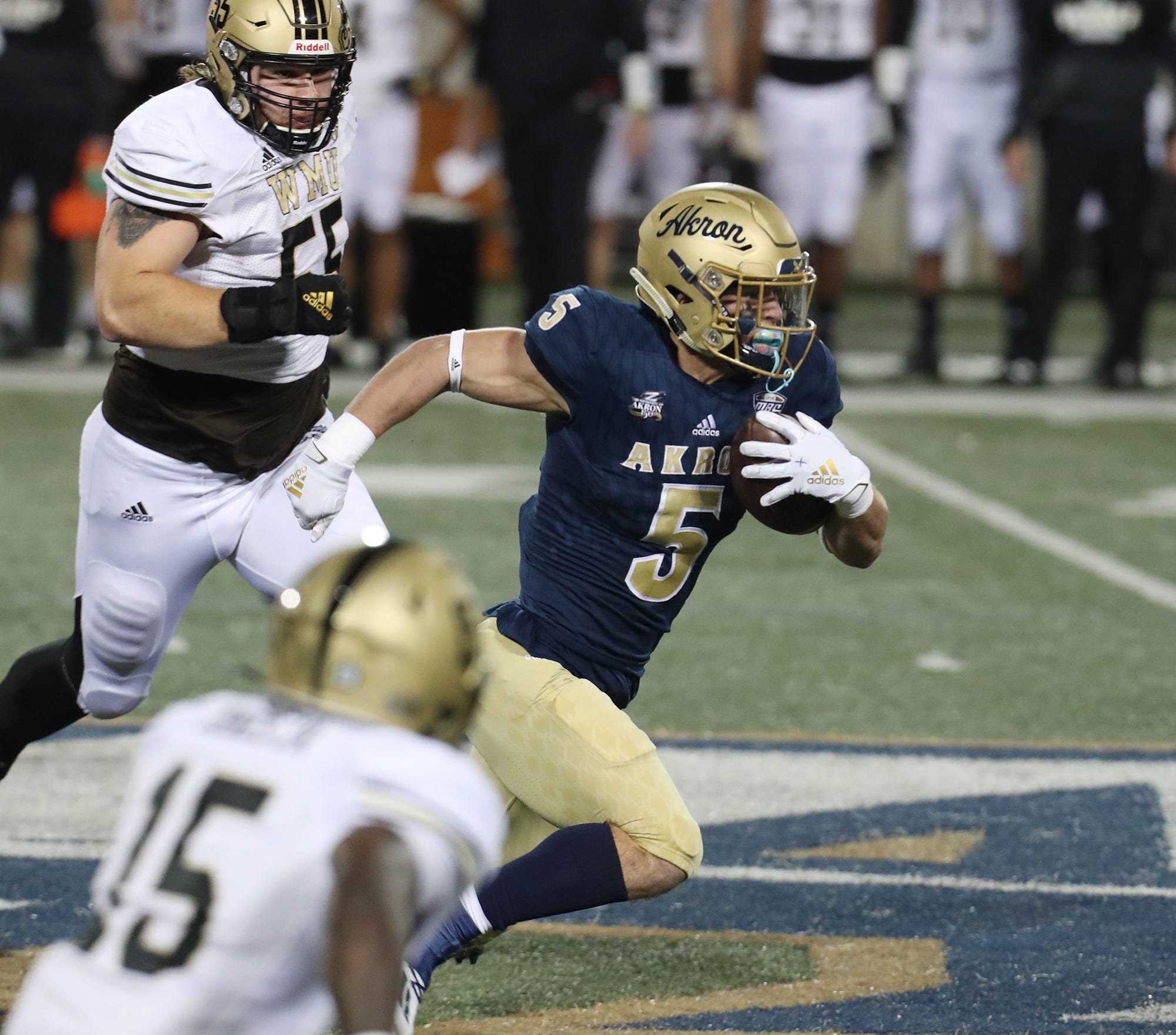 Akron Zips offensive line showing way to vastly improved running game