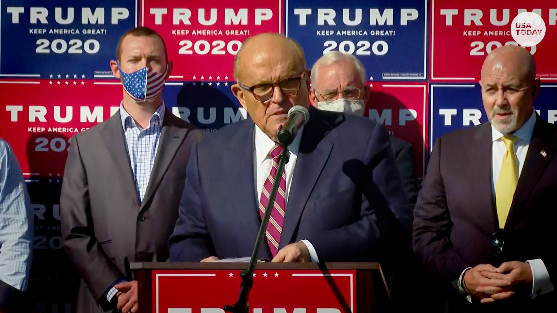 Giuliani holds Trump press conference at Four Seasons Total Landscaping Giuliani holds Trump press conference at Four Seasons Total Landscaping