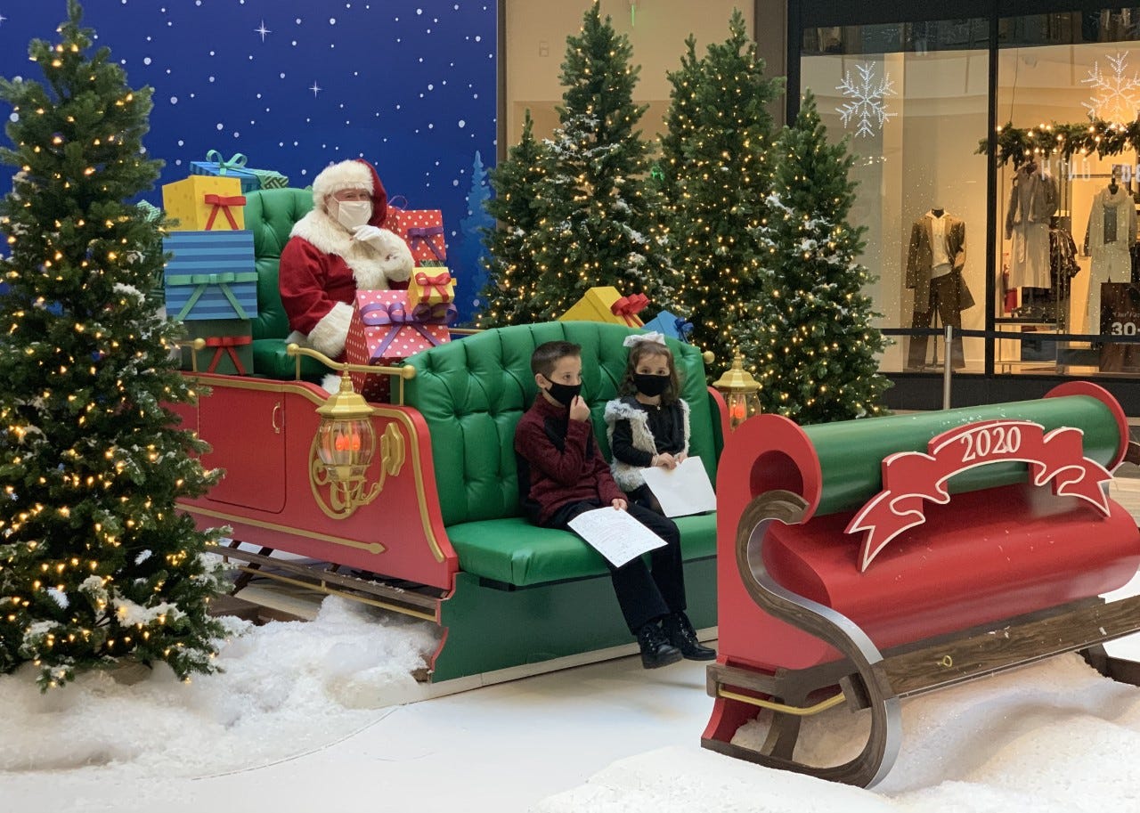 Santa visits at shopping malls require masks and no lap sitting