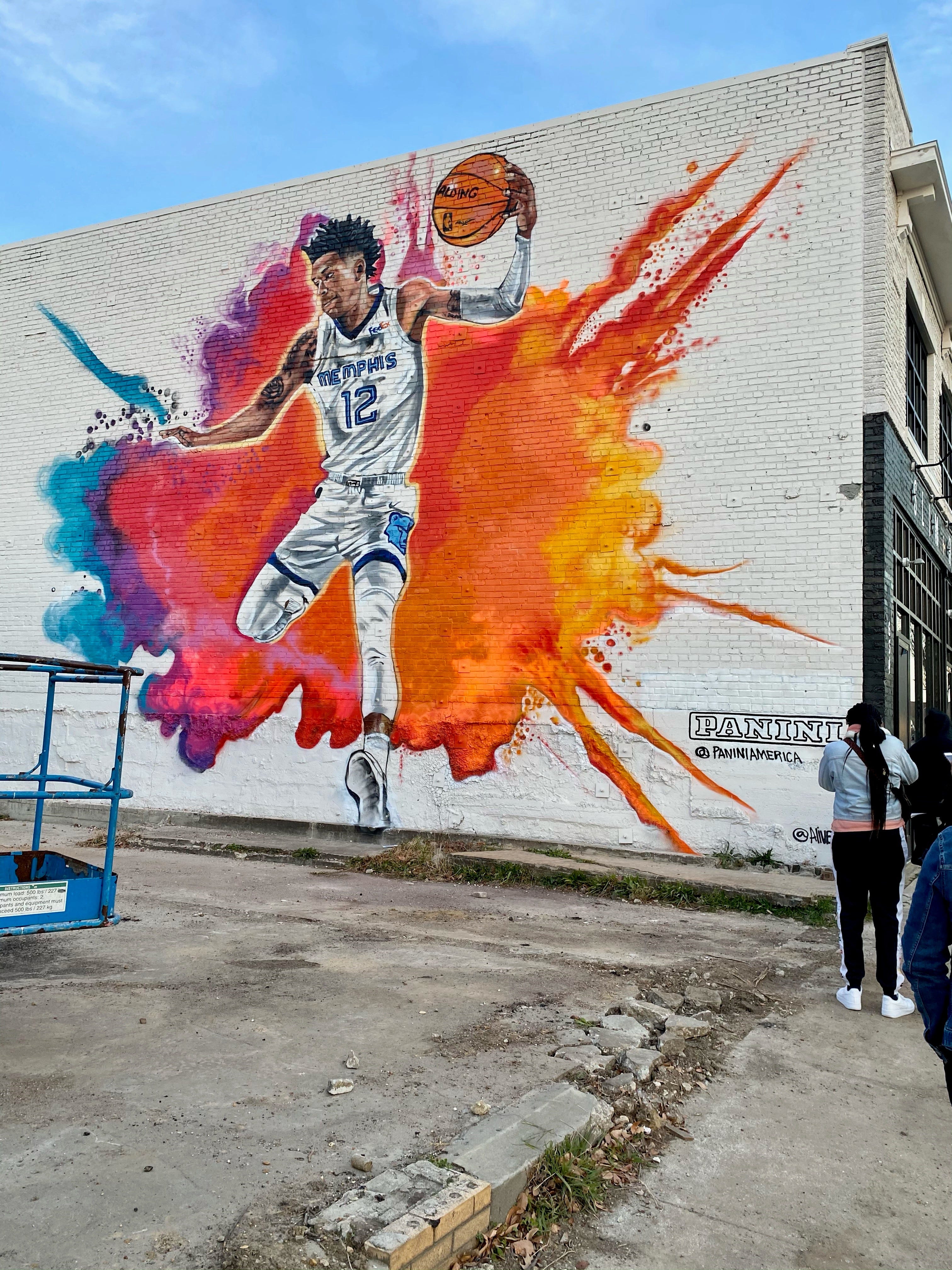 Ja Morant mural painted by Memphis artist Jamond Bullock