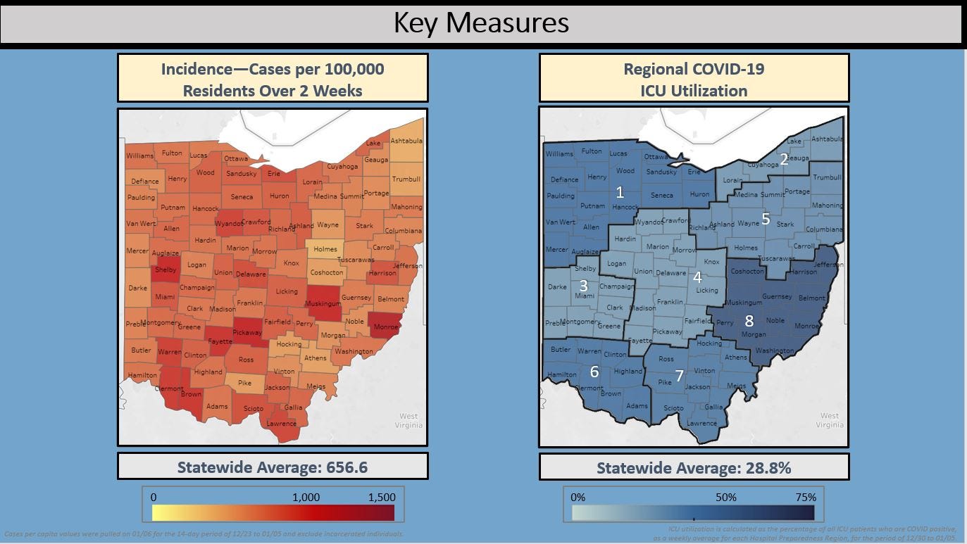Ohio COVID-19 map: No change in alert levels across mostly red state ...