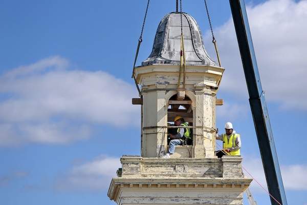 Bell tower restored and replaced at Fairhaven's Oxford School