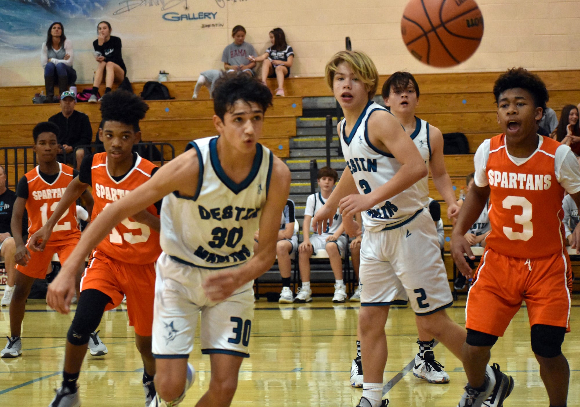 Destin Marlins drop one to Bruner Spartans in middle school basketball