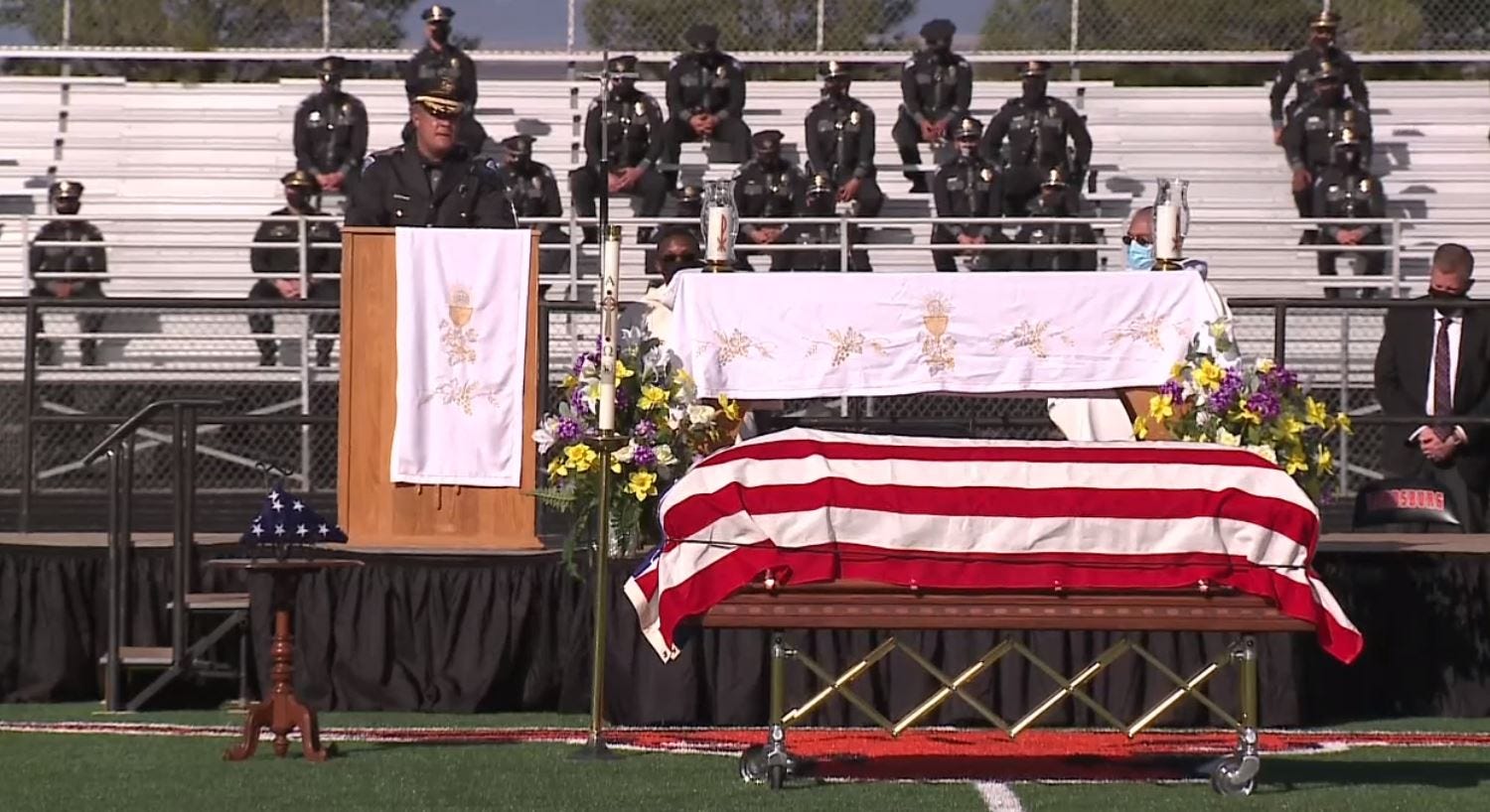 New Mexico State Police Remember Officer Darian Jarrott At Funeral