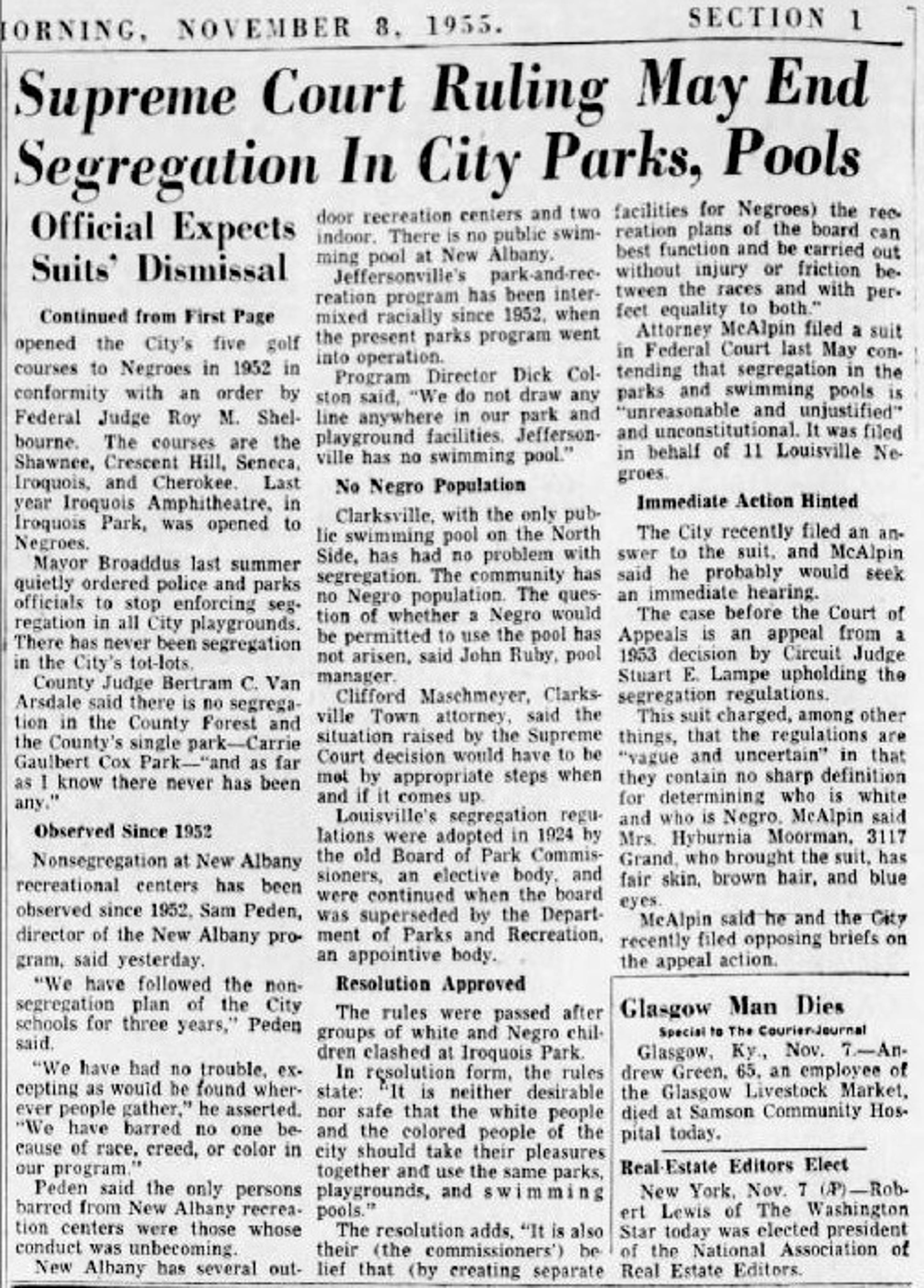 Segregated public Louisville pools: Its effect on Black America