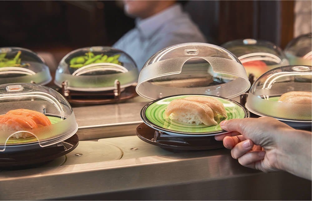 Inside new Kura Revolving Sushi Bar, a conveyor belt restaurant in Troy