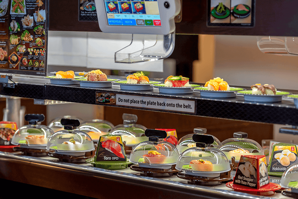 Inside new Kura Revolving Sushi Bar, a conveyor belt restaurant in Troy