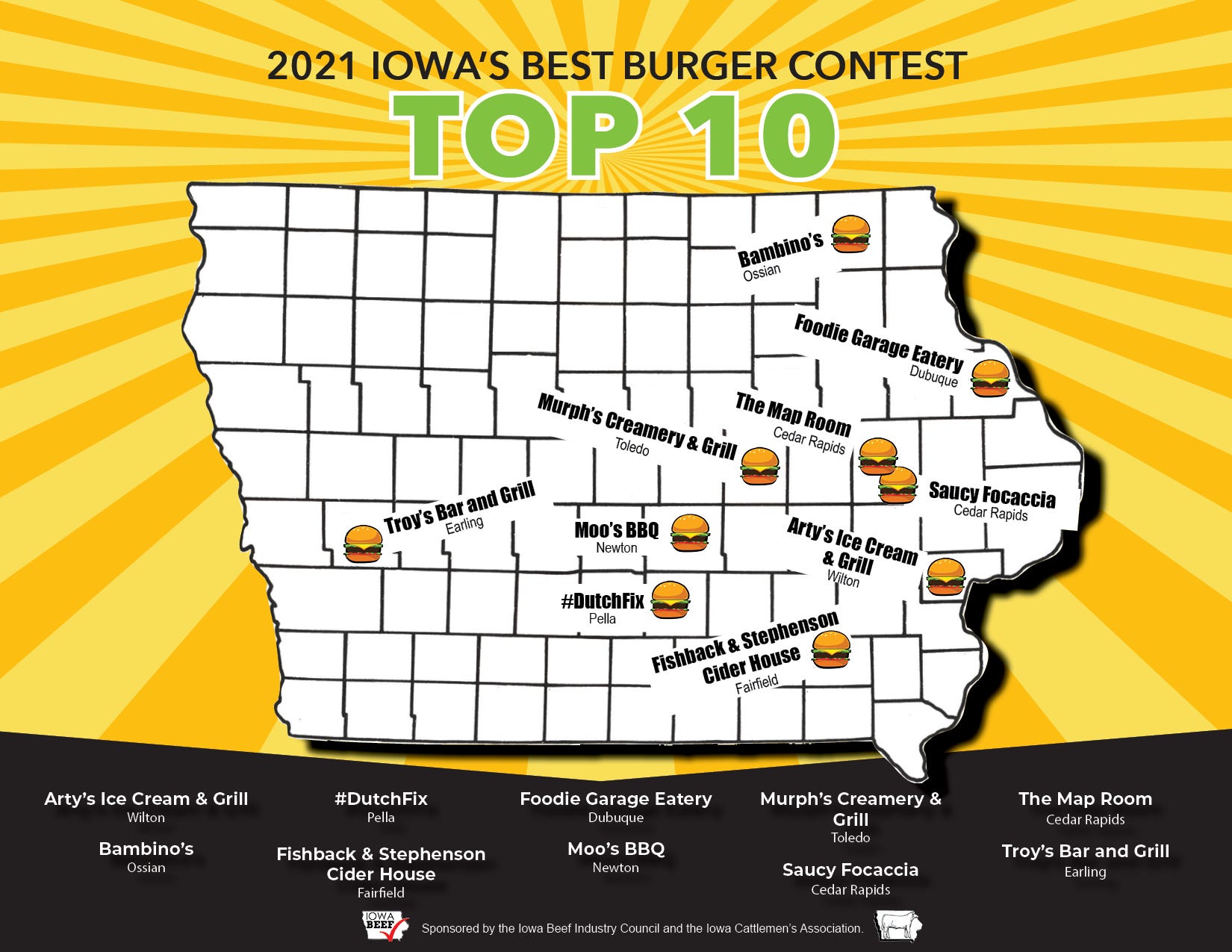 Iowa's 2021 Best Burger Contest is underway with over 3,000 votes cast