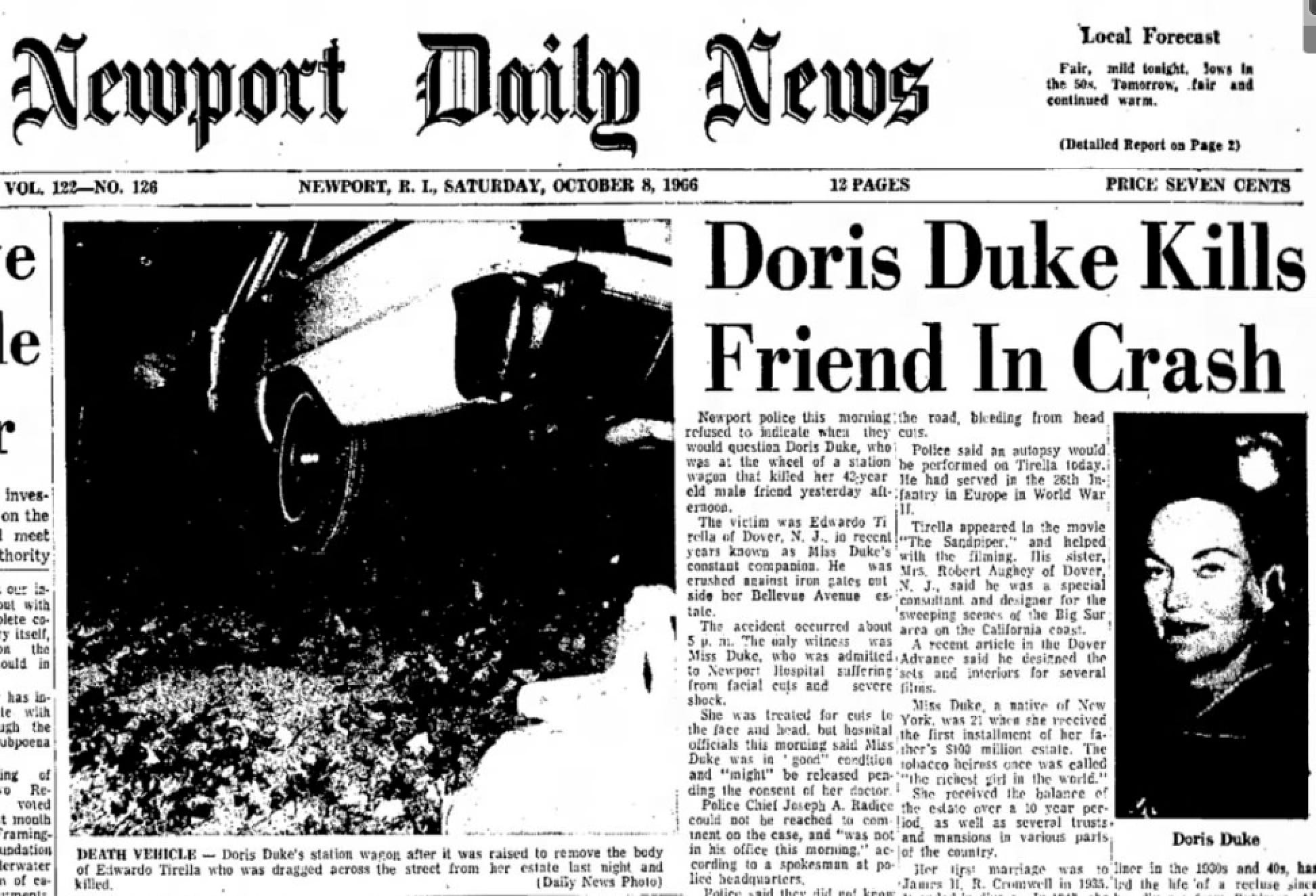 Did heiress Doris Duke murder Eduardo Tirella? Newport police 'follow ...