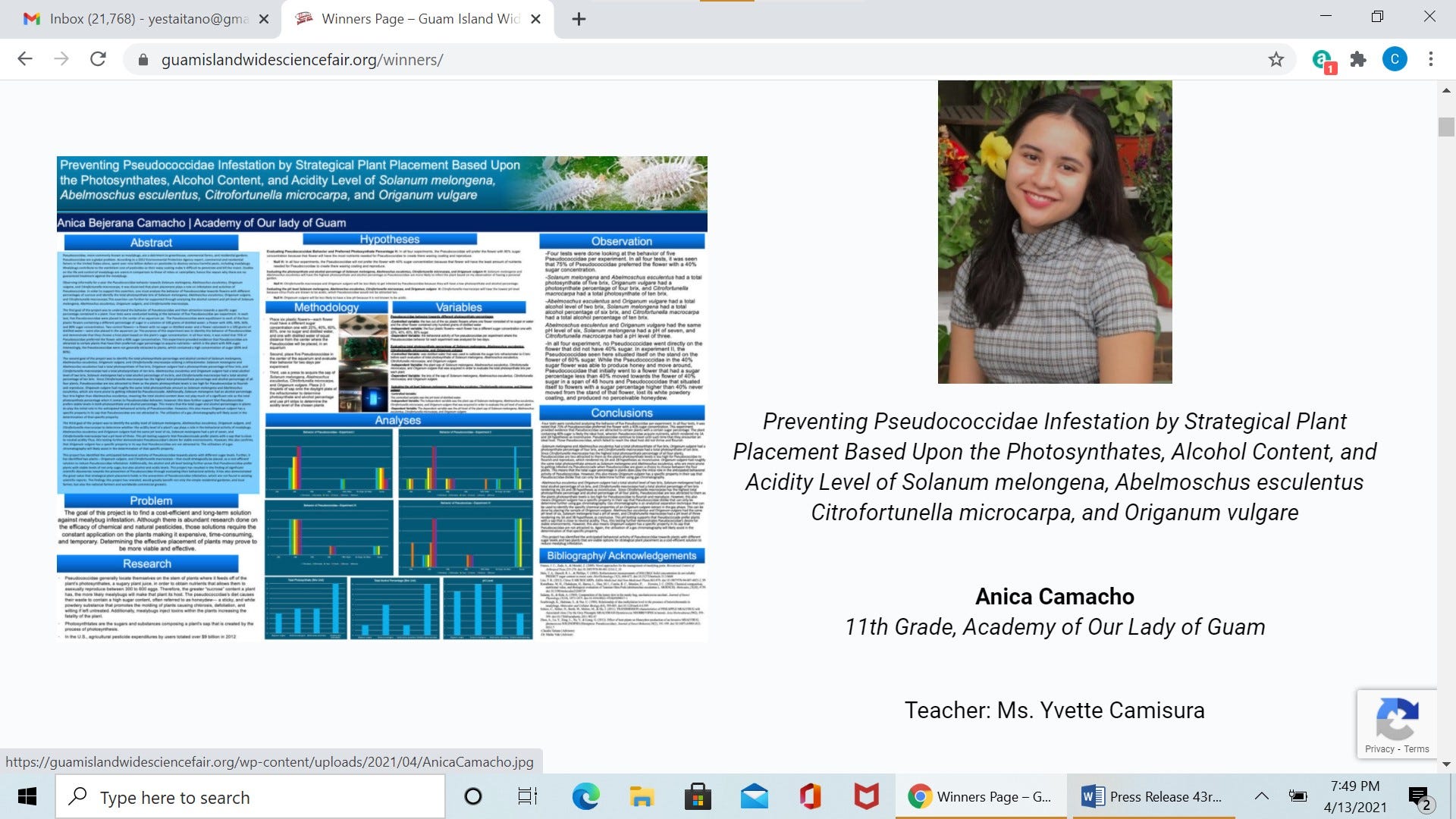 Winners of the 43rd annual Islandwide Science Fair announced | Local ...